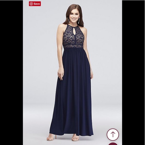 Morgan & Co. | Dresses | Morgan Co Lace Keyhole Tie Back Halter Dress ...